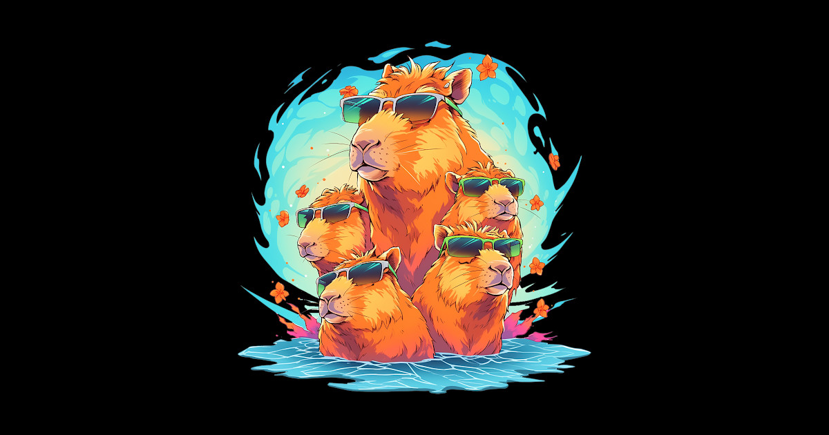 capybaras - Capybara - Sticker | TeePublic
