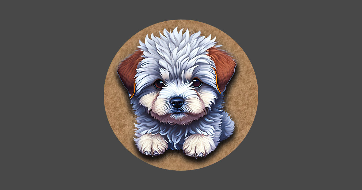 A Cute Cartoon Havanese Puppy Dog Relaxing - Havanese Puppy Dog - T ...