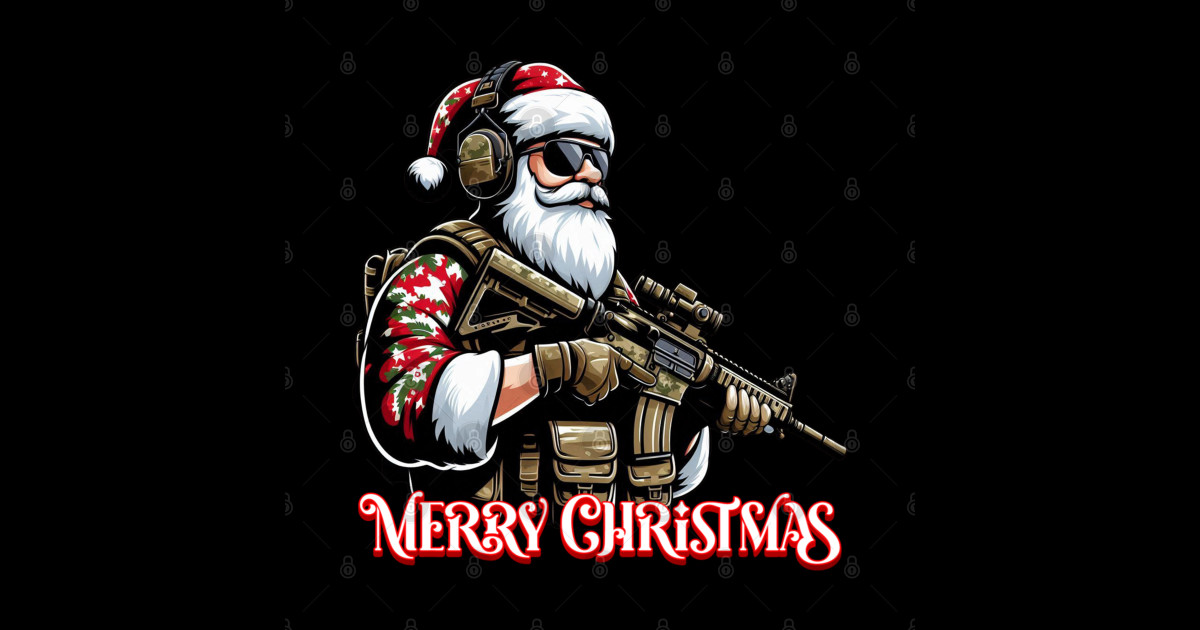Tactical Santa - Santa - Sticker | TeePublic