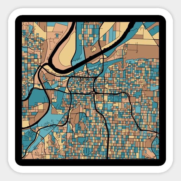 Kansas City Map Pattern in Mid Century Pastel - Kansas City Map ...