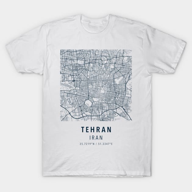 tehran simple map - Map Print - T-Shirt | TeePublic