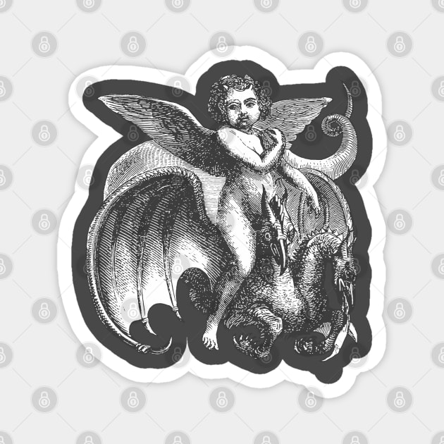 Demonic Winged Boy Riding A Two Headed Dragon Cut Out - Creatures ...