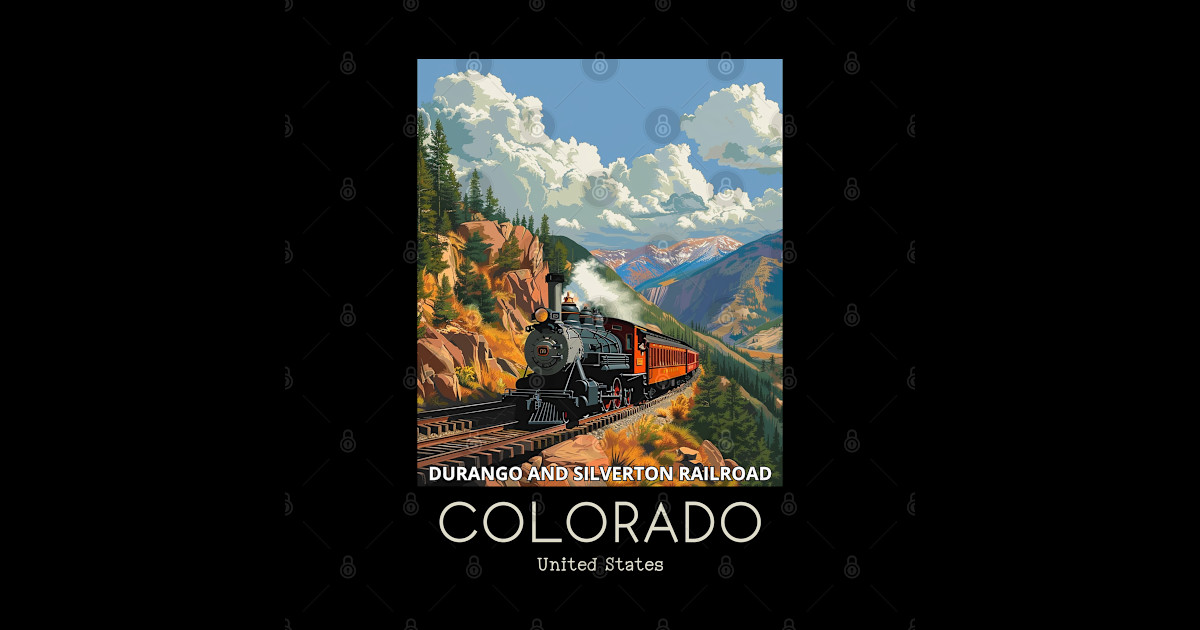 A Vintage Travel Illustration of the Durango and Silverton Narrow Gauge ...