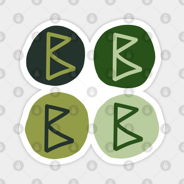 Berkana in Green (Runes and Colors) - Runes - Magnet | TeePublic