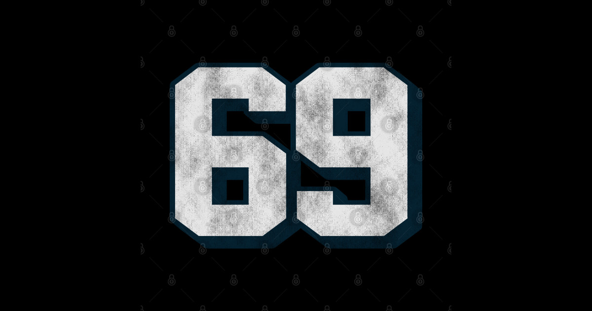 69 Number // Vintage Retro Logo Style - 69 - Sticker | TeePublic