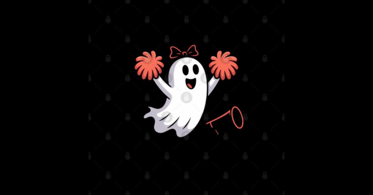 Funny Ghost Halloween Cheer Cheerleading - Funny Ghost Halloween Cheer ...