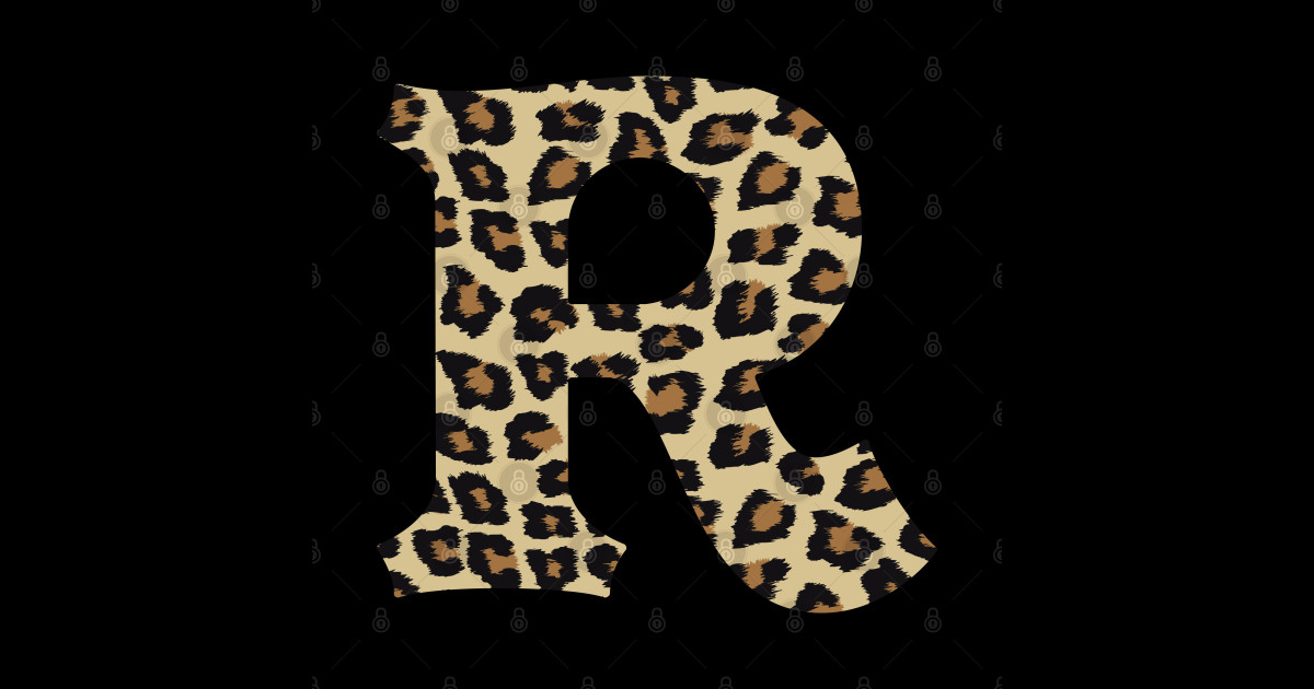 Letter R Leopard Cheetah Monogram Initial - Letter R - Sticker | TeePublic