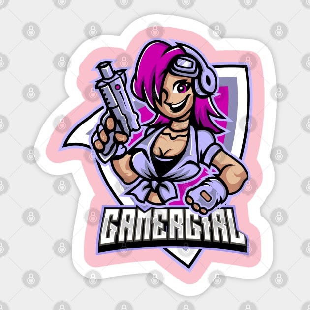 Gamer Girl Emblem - Gamer Girls - Sticker | TeePublic