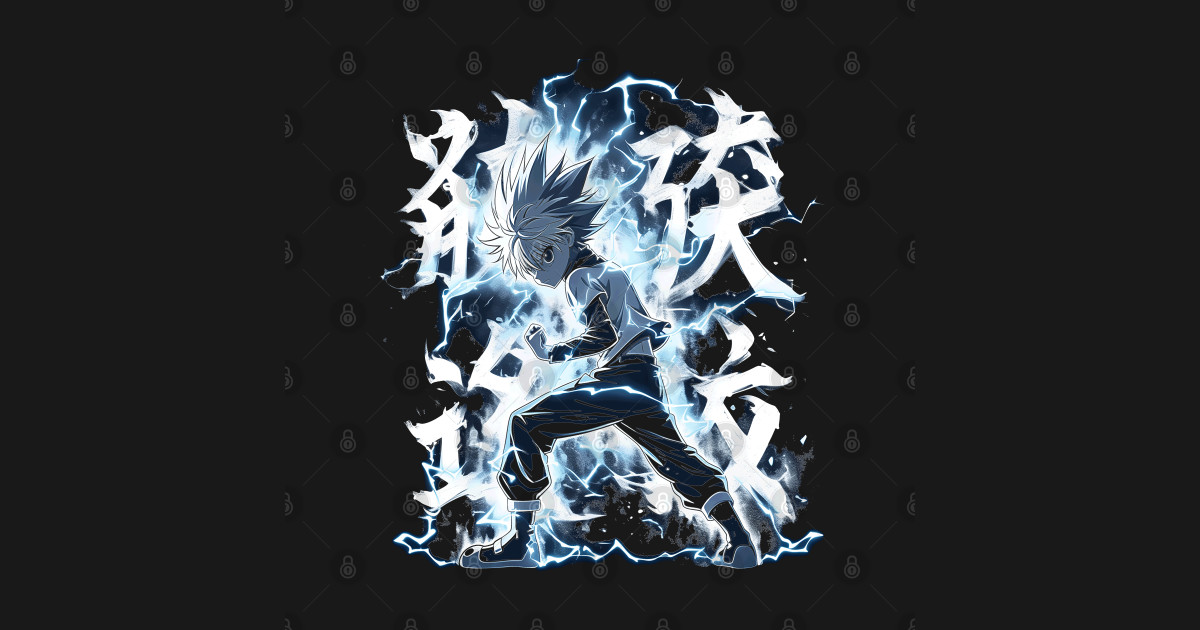 Killua Zoldyck Electric Aura Pose - Killua Zoldyck - T-Shirt | TeePublic