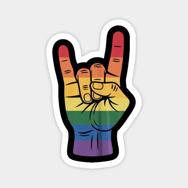 Gay Pride Rock Hand Rainbow Flag Lgbtq Rocker Boys Kids Men - Gay Pride ...