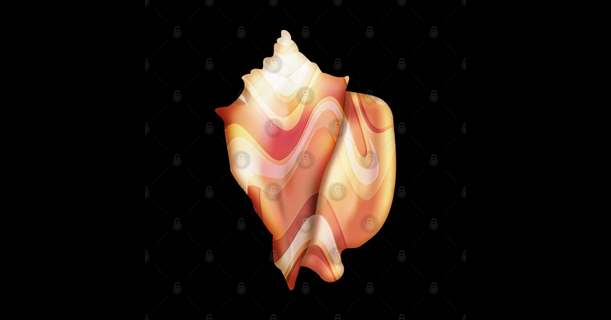 Stylized Seashell in Digital Rough Pastels // V2 // Earth Tones with ...