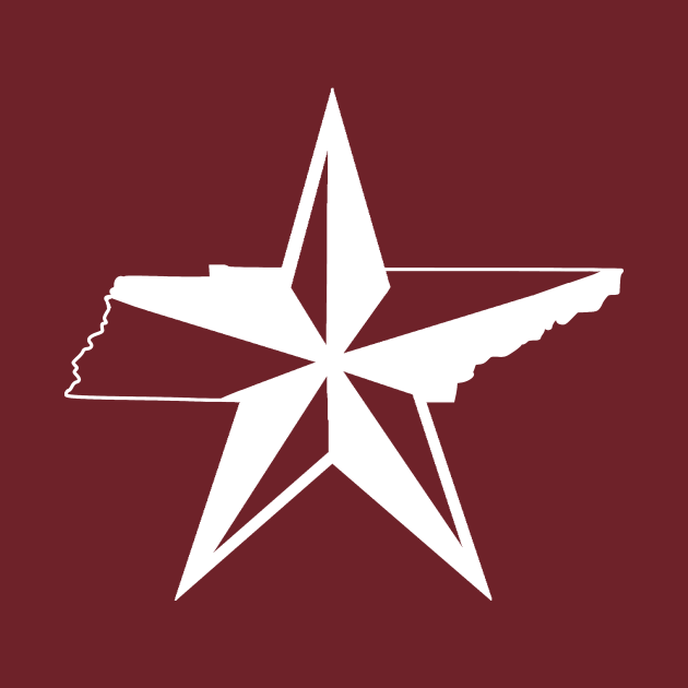 Tennesse Star - White - Tennessee Star In White - T-Shirt | TeePublic