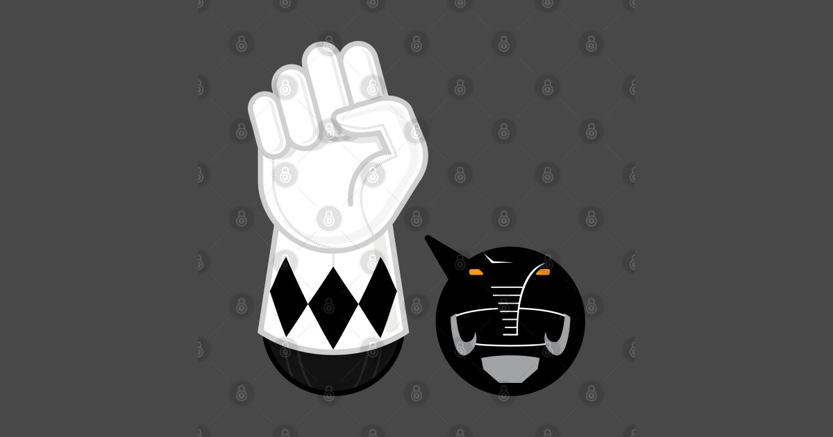BLACK RANGER hand-power - Power Rangers - T-Shirt | TeePublic