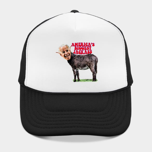 Biden Head on Donkey, AMERICA'S BIGGEST JACKASS - Hats - Hat | TeePublic