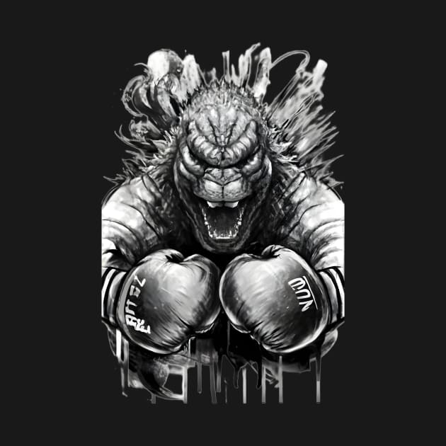 Godzilla minus one wearing boxing gloves - Godzilla - T-Shirt | TeePublic