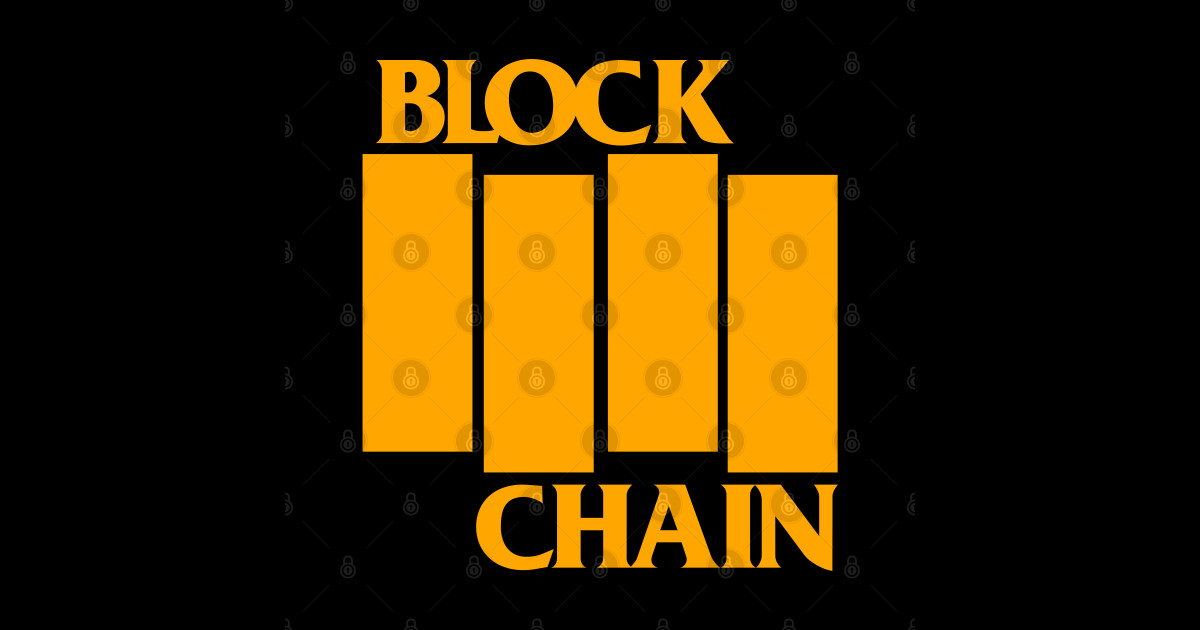 BLOCKCHAIN YELLOW CHROME PUNK ROCK - Blockchain - Sticker | TeePublic