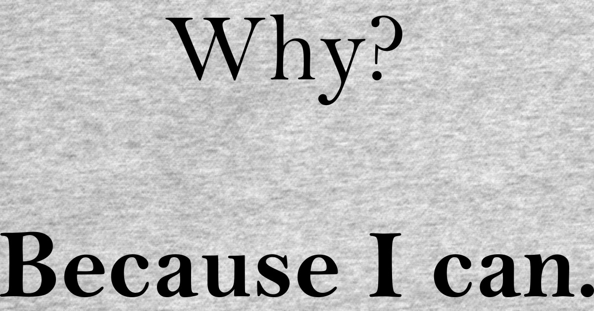 Why? Because I can. - Motivation - T-Shirt | TeePublic