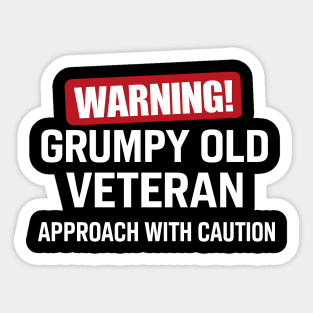 Warning Grumpy Old Veteran Approach Stickers for Sale | TeePublic