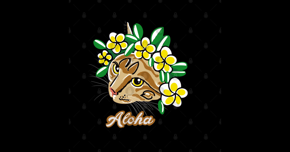 Aloha Cat - Aloha - Sticker | TeePublic