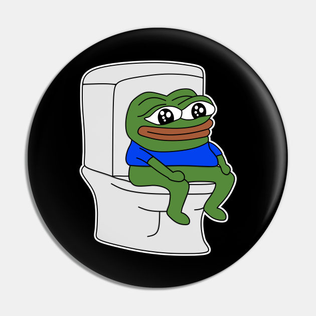 peepoPooPoo - White Outline - Peepopoopoo - Pin | TeePublic