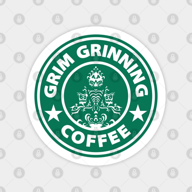 Grim Grinning Coffee - Parody - Sticker | TeePublic