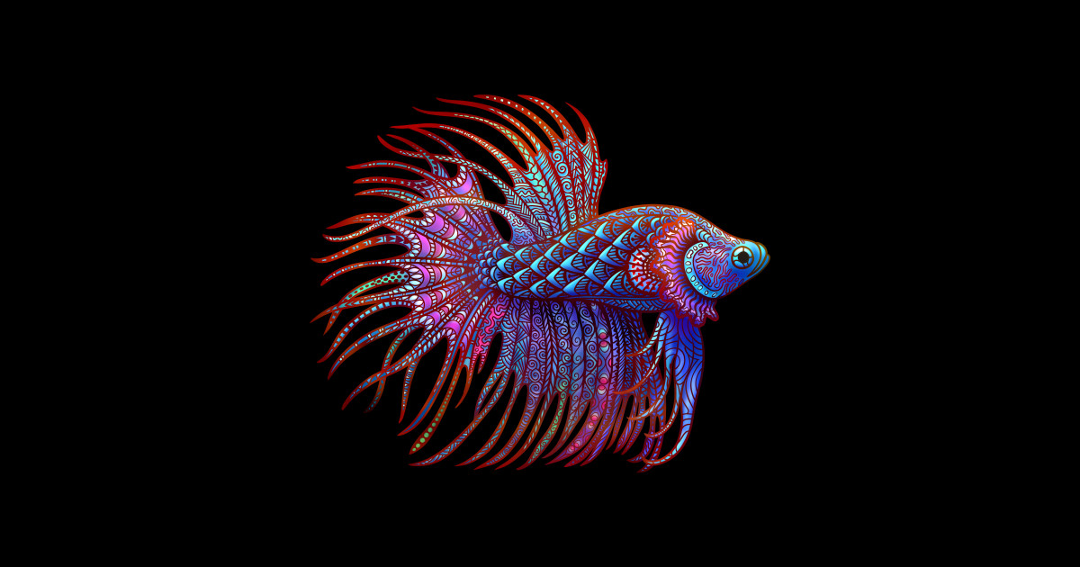 Betta Fish Zentangle - Betta - Sticker | TeePublic
