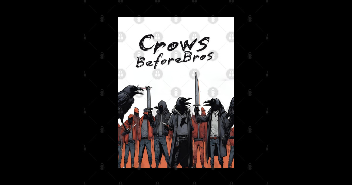 Murder of crows - Crows Before Bros - Sticker | TeePublic