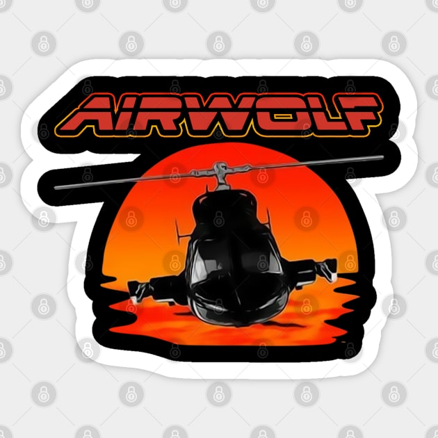 Airwolf 84 Sunset - Vintage - Sticker | TeePublic