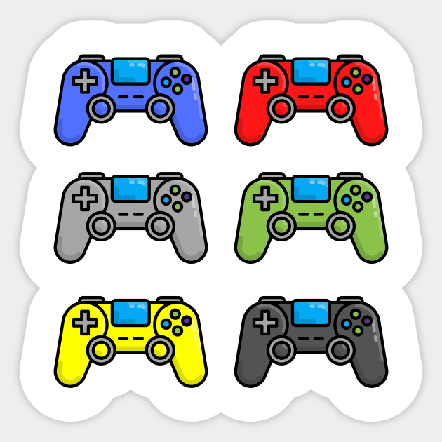 6 Game Controllers - Game Controller - Sticker | TeePublic