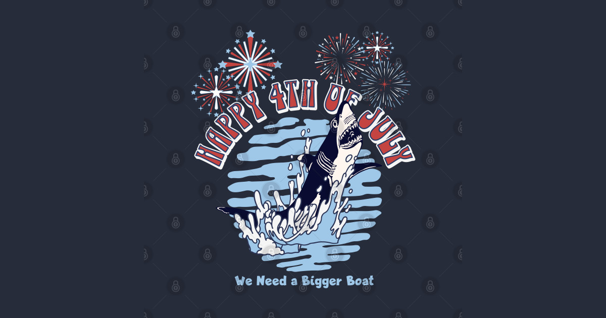 Happy 4th of july shark - Shark - T-Shirt | TeePublic