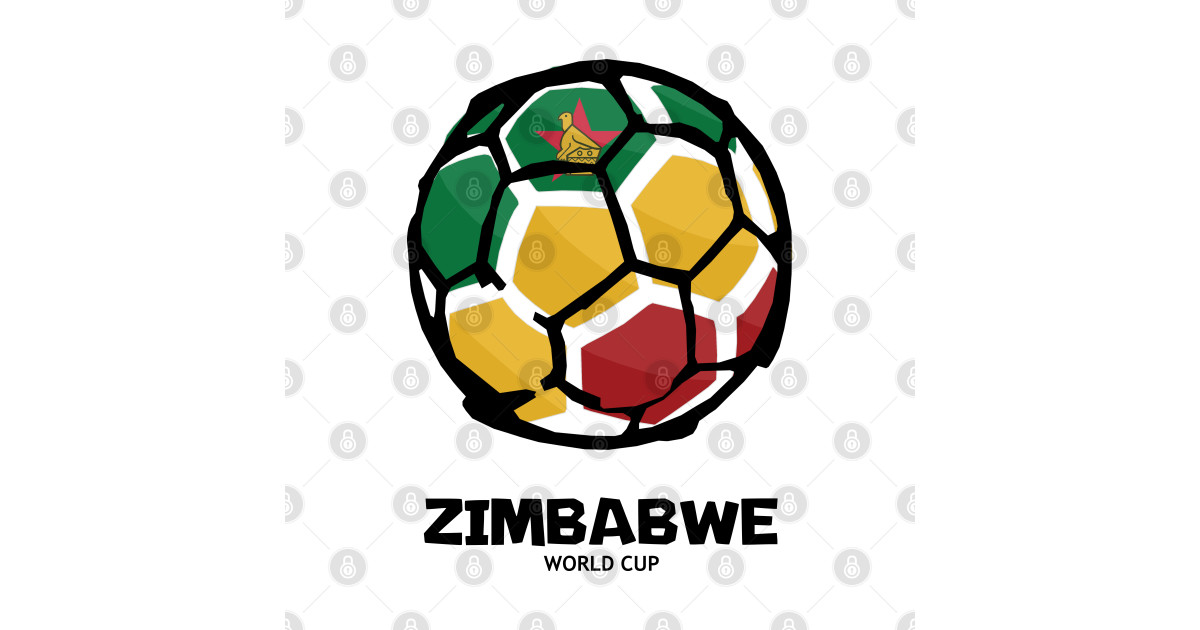 Zimbabwe Football Country Flag - Football - T-Shirt | TeePublic