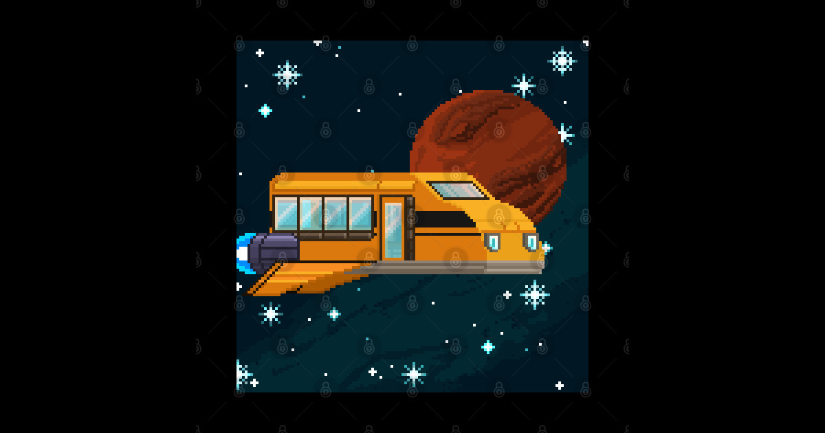 Pixel Art School bus Spaceship - School Bus - Posters and Art Prints ...