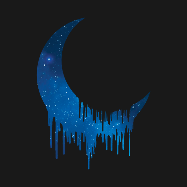 Galaxy moon dripping / melting (blue galaxy) - universe / cosmos ...