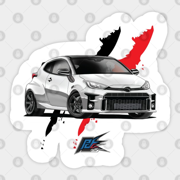 toyota gr yaris white - Gr Yaris - Sticker | TeePublic