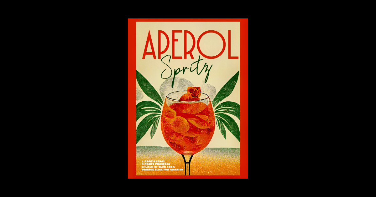 Retro Aperol Spritz Poster Tropic Homebar, Kitchen Bar Prints, Vintage ...