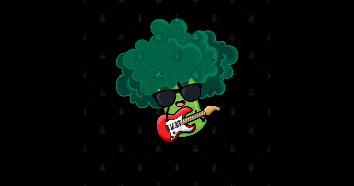 Brock And Roll Cute Veggie Broccoli Pun - Broccoli Pun - Sticker ...