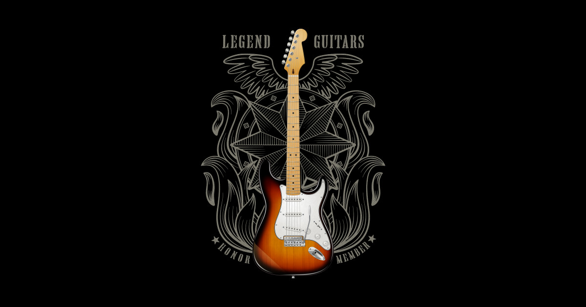 Electric guitar strato - Electric Guitar - Sticker | TeePublic