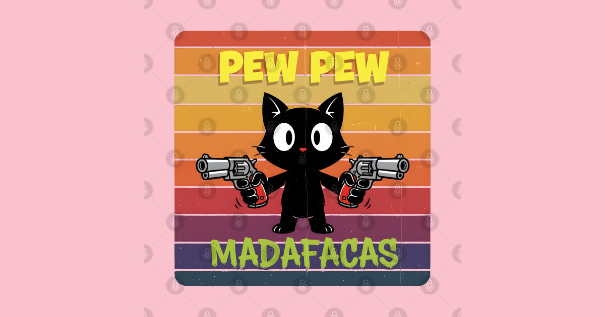 Cat Pew Pew Madafakas Vintage - Cat Pew Pew Madafakas Vintage - T-Shirt ...