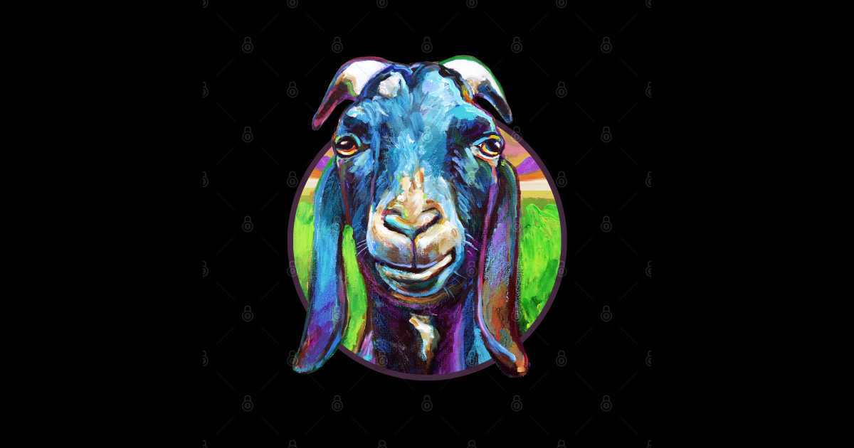 Fun Black Goat Named Lucian - Black Goat - Sticker | TeePublic