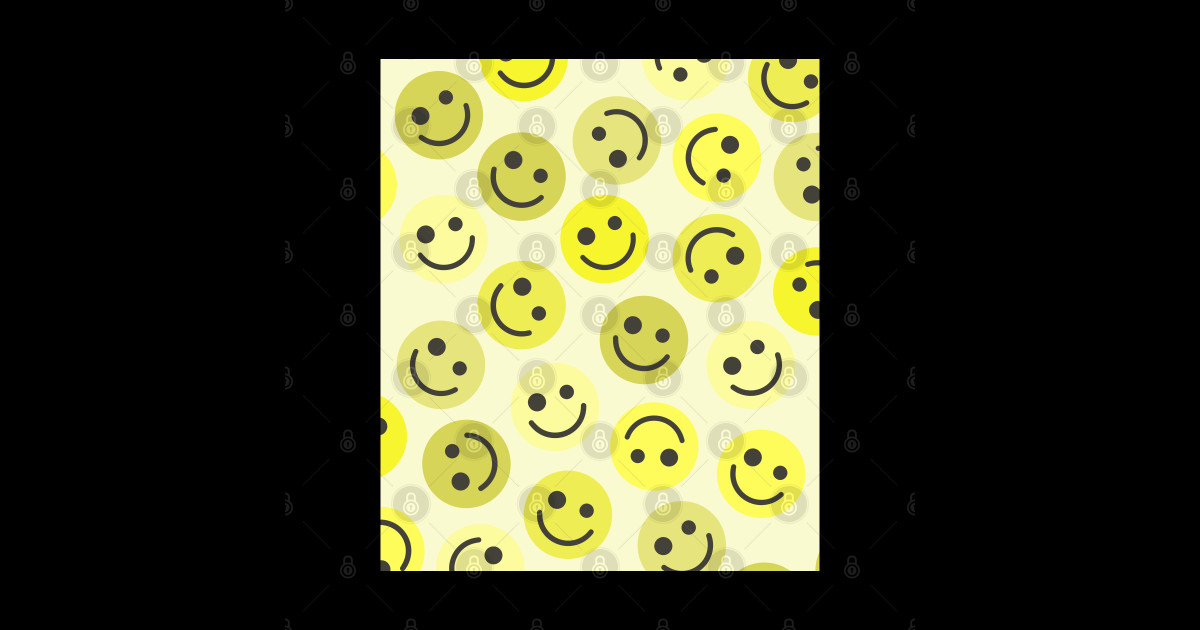 Yellow Happy Faces - Happy - Sticker | TeePublic