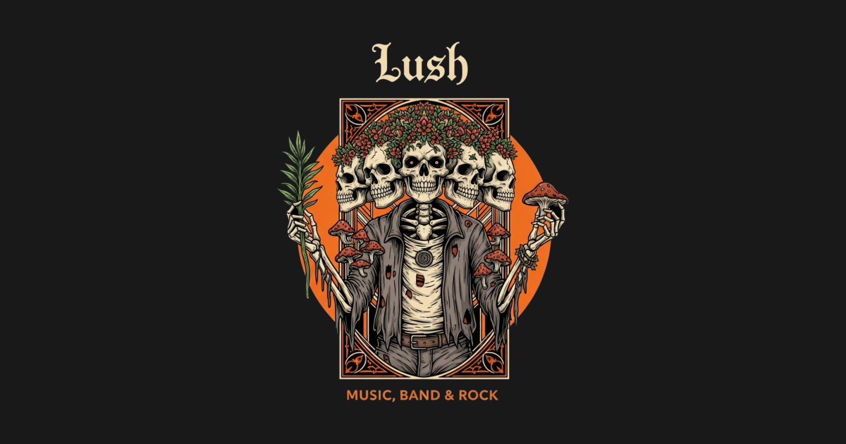 Lush Music Band Rock Skeleton - Lush Music Band Rock Skeleton - T-Shirt ...