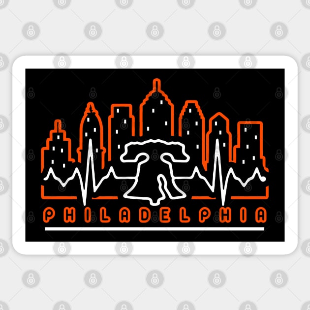 Philadelphia Orange and Black EKG Heartbeat Philly Fan Favorite ...