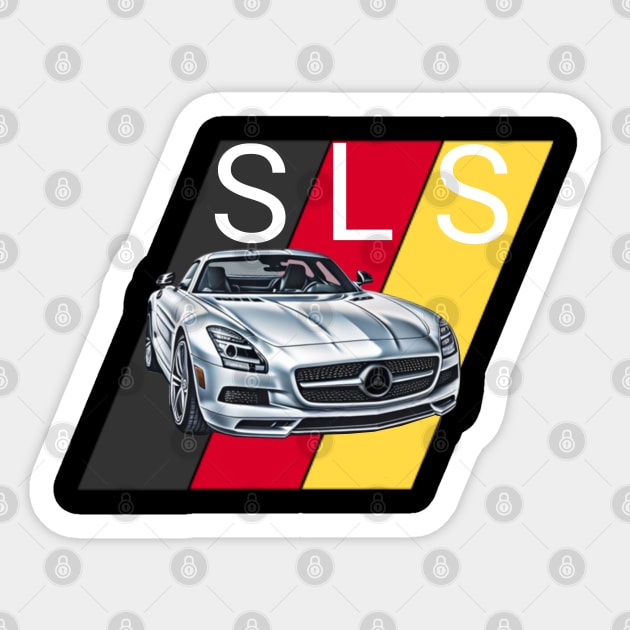Mercedes Benz SLS victor art with Germany flag - Mercedes Sls - Sticker ...