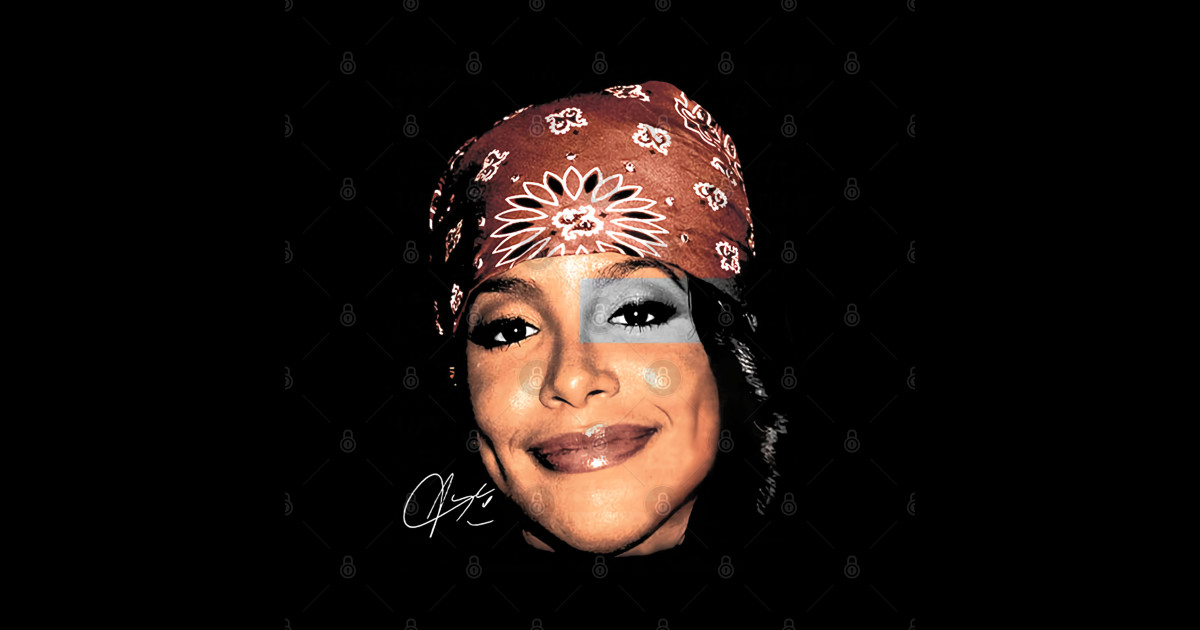 Aaliyah Big Face Signature - Aaliyah - Sticker | TeePublic