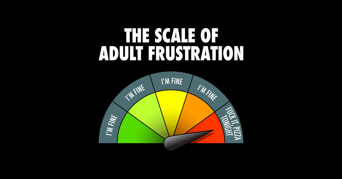 The Scale Of Adult Frustration - Realistic Mood Range Tee - Adulting ...