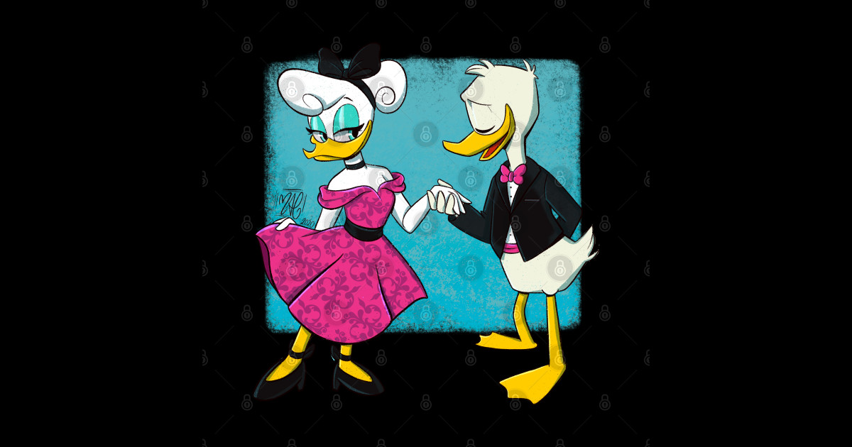 Fancy Donald and Daisy - Donald Duck - Sticker | TeePublic