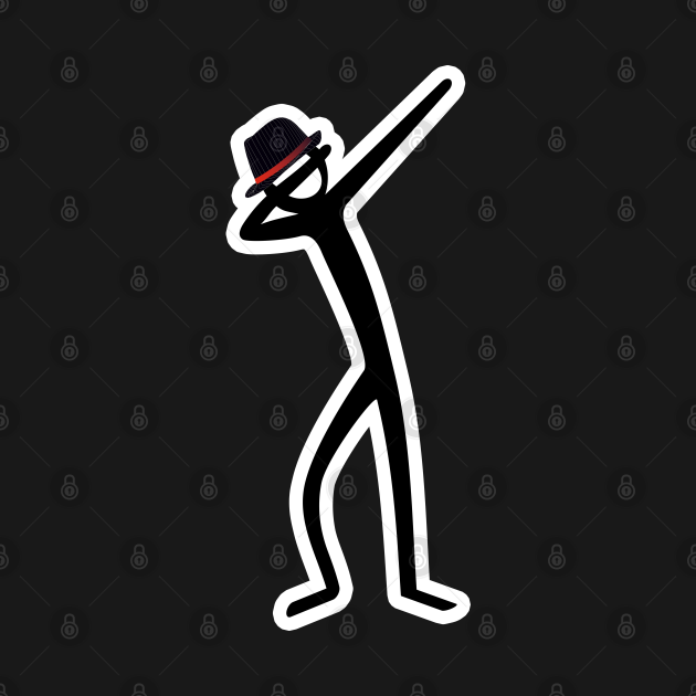Dabbing Stick Figure - Gangster Hat - Dab - T-Shirt | TeePublic