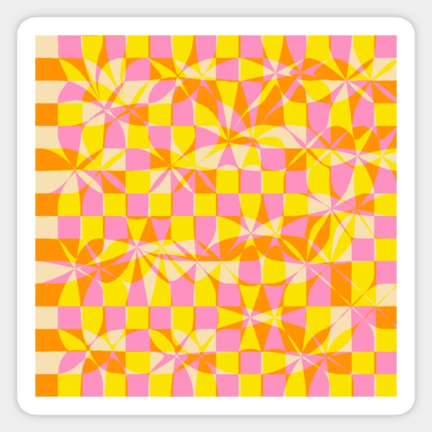 Trippy Checker Pattern - Psychedelic - Sticker | TeePublic