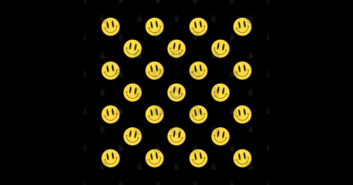 Smiley Face Pattern - Smiley - Sticker | TeePublic