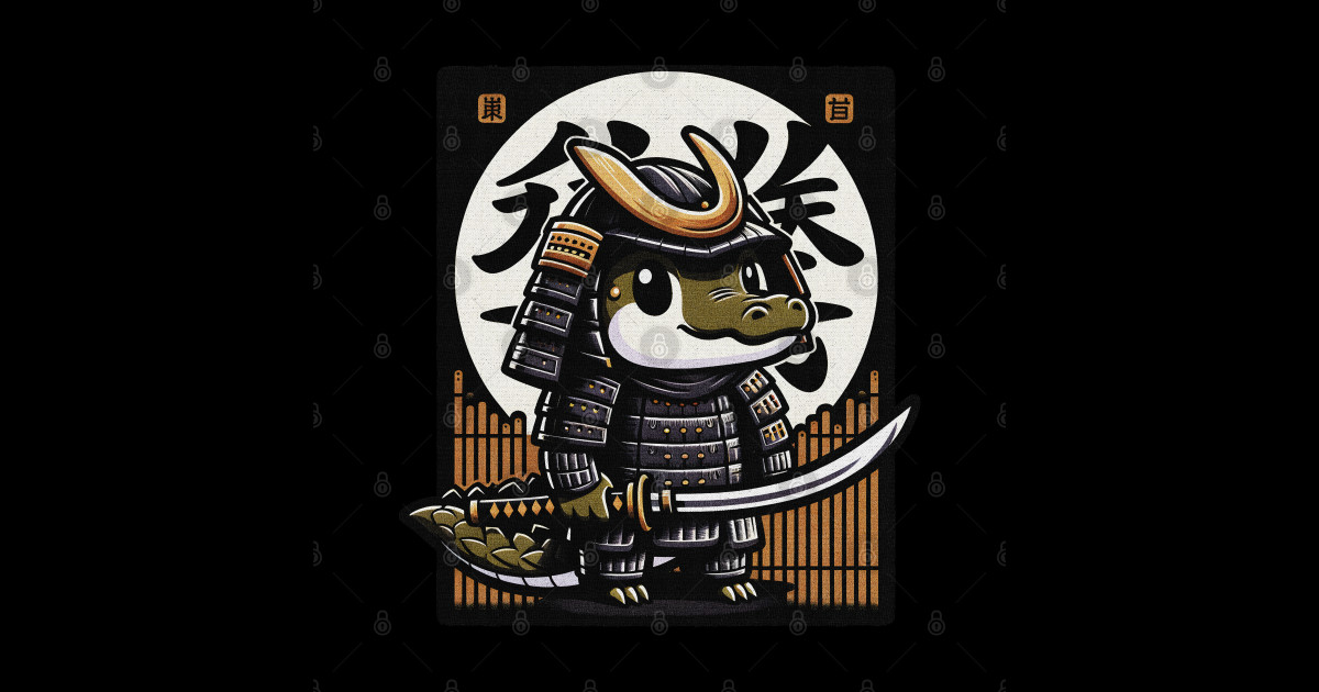 Kawaii Samurai Animal Crocodile Alligator with Katana Cute Japanese ...